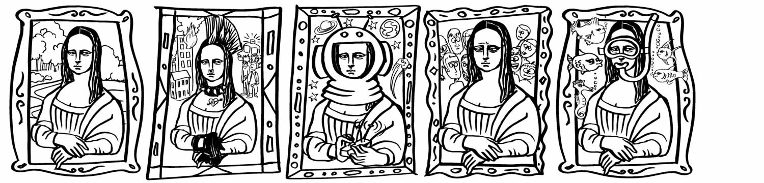 Goofy Mona Lisa Posters #1 (Five 24x16 posters on one sheet) - 3037 ...