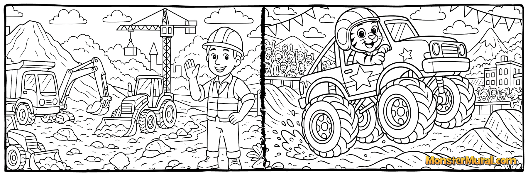 Construction Site (5043) & Monster Truck (5171) - The Monster Mural